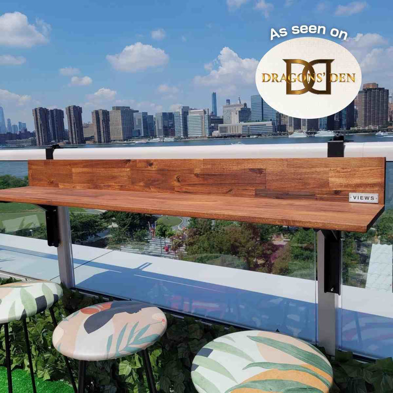 Views Balcony ™ Bar | Folding Railing Bar Table for Patio