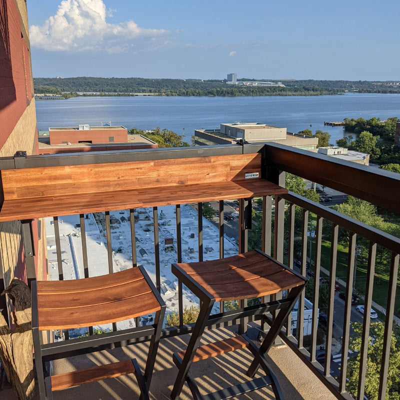 Views Balcony ™ Bar | Folding Railing Bar Table for Patio