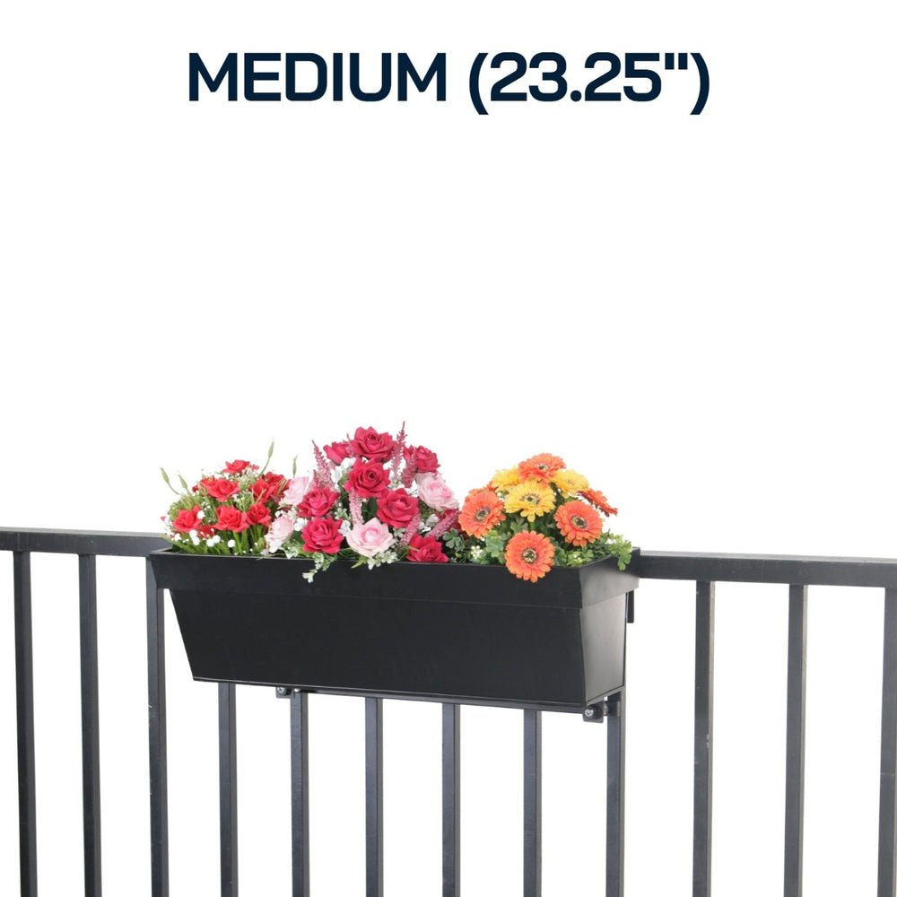 Outdoor Railing Planters with Adjustable Bracket System