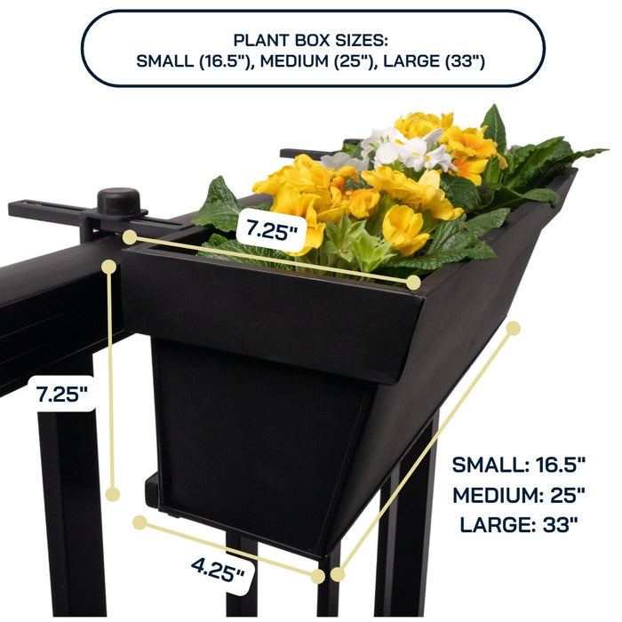 Outdoor Railing Planters with Adjustable Bracket System