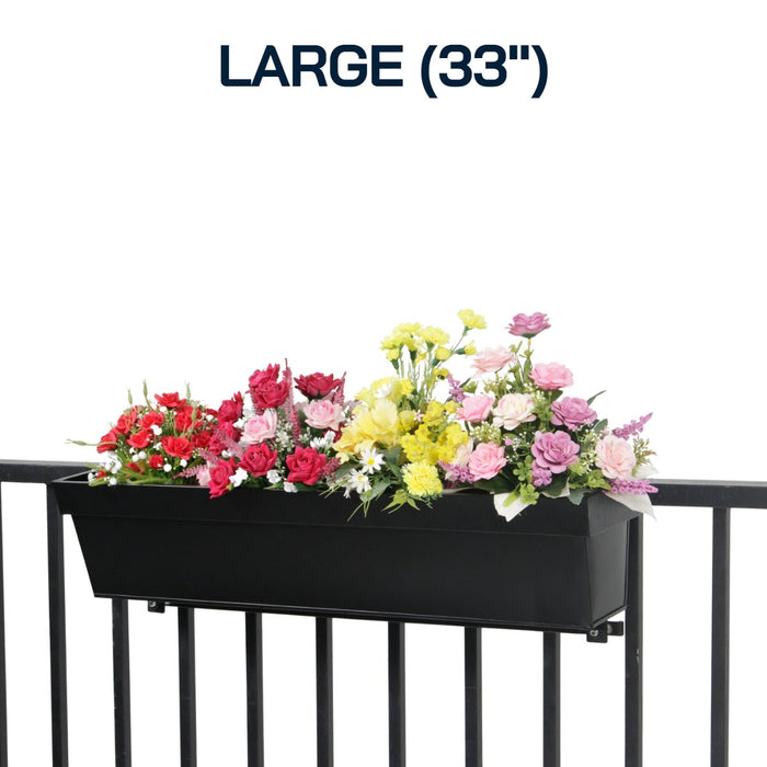 Outdoor Railing Planters with Adjustable Bracket System