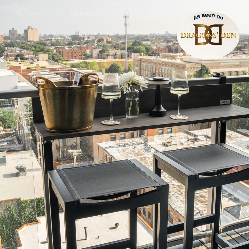 Views Balcony ™ Bar | Folding Railing Bar Table for Patio