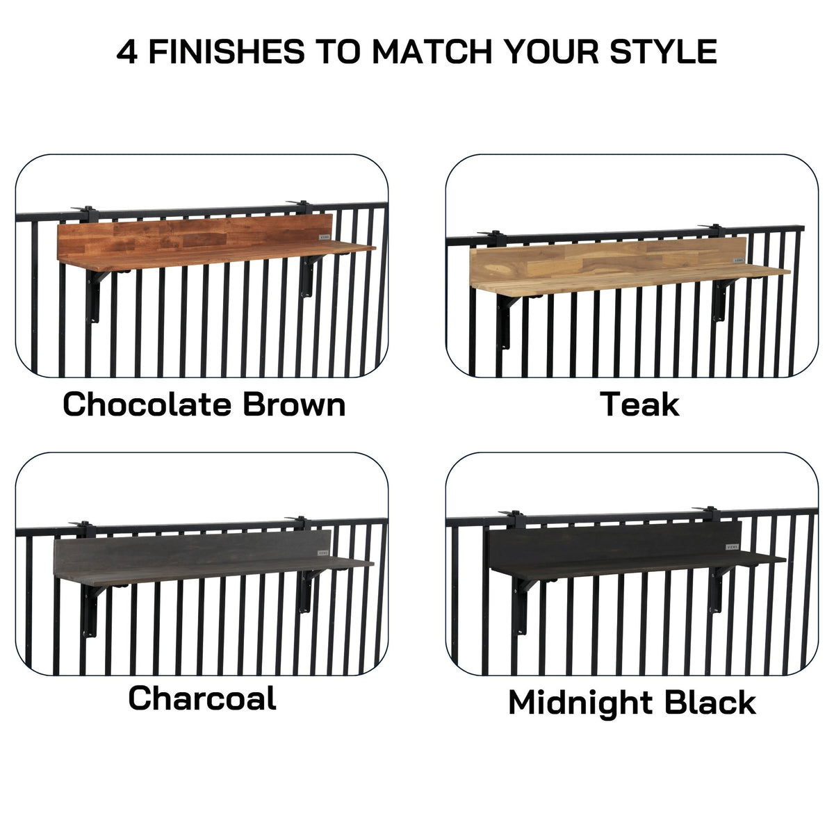 Views Balcony ™ Bar | Folding Railing Bar Table for Patio