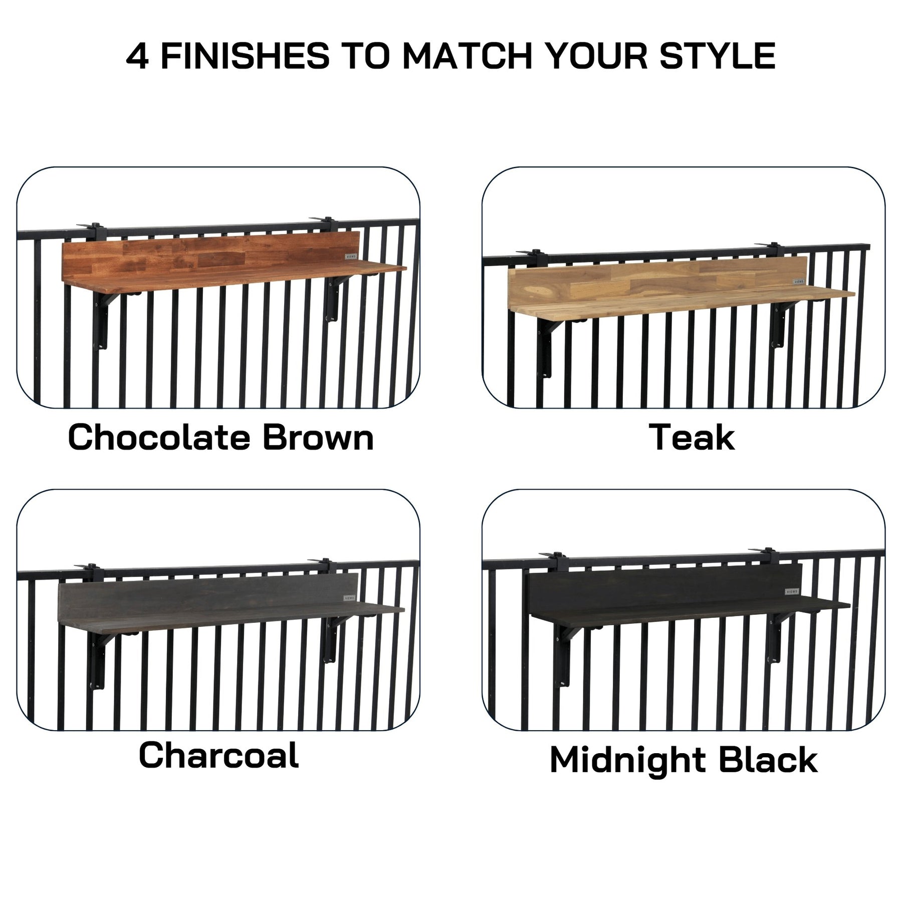 Views Balcony ™ Bar | Folding Railing Bar Table for Patio